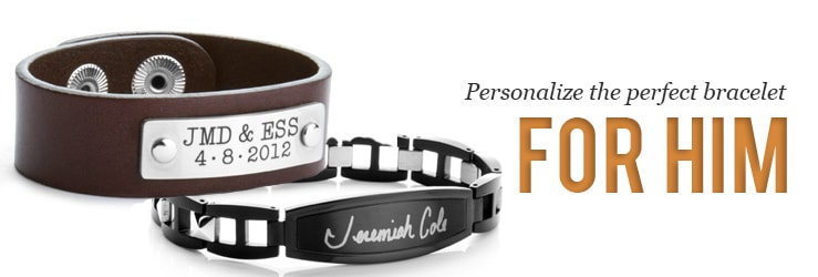 Mens Engraved Bracelets, Engraved Bracelets for Him